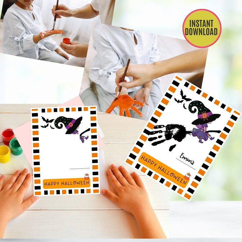 Witch Handprint Keepsake , Handprint Art for Baby , Printable Craft ...