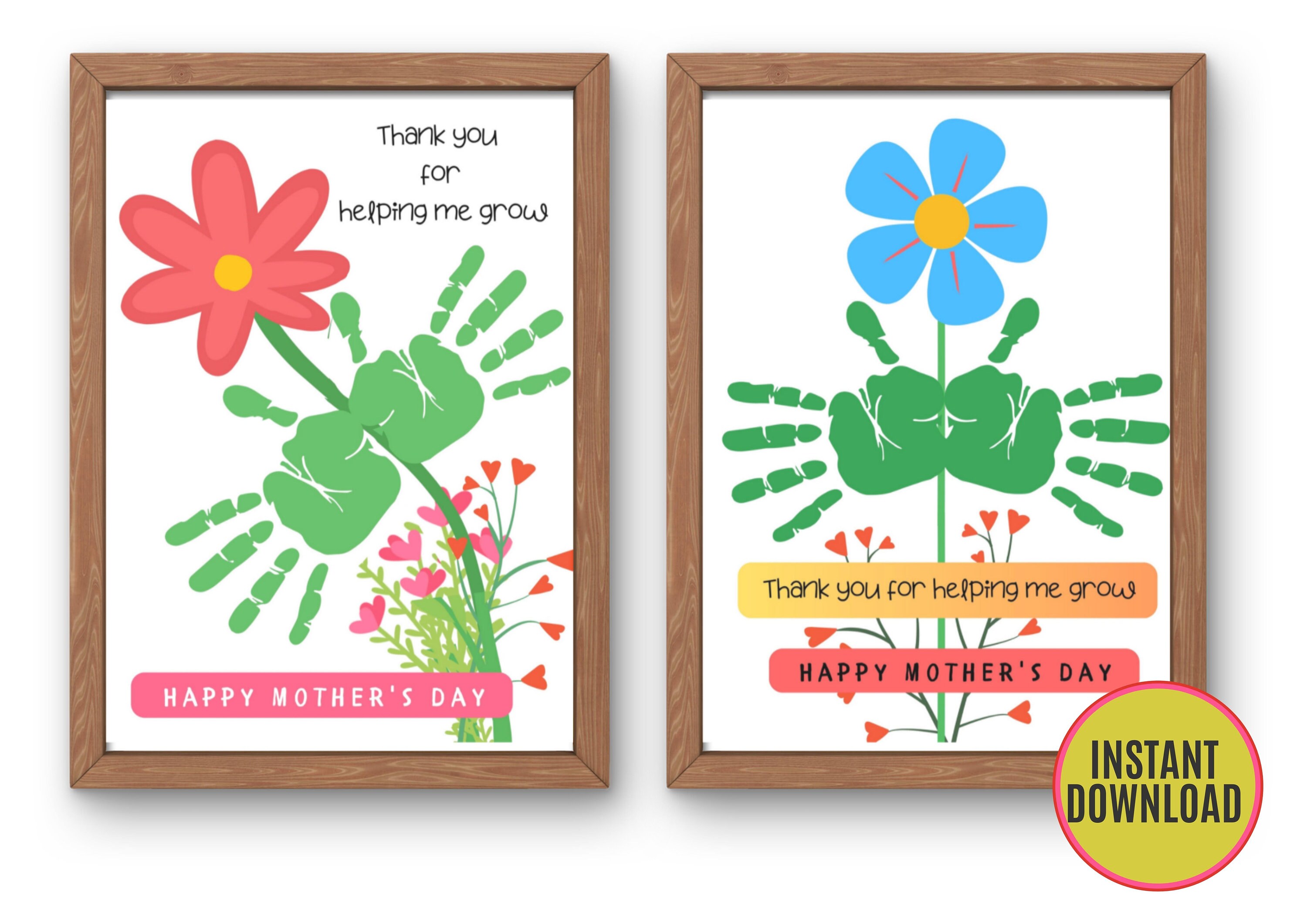 Last Minute Mothers Day Gift, Handprint Set of 2 Last Minute Gifts for ...