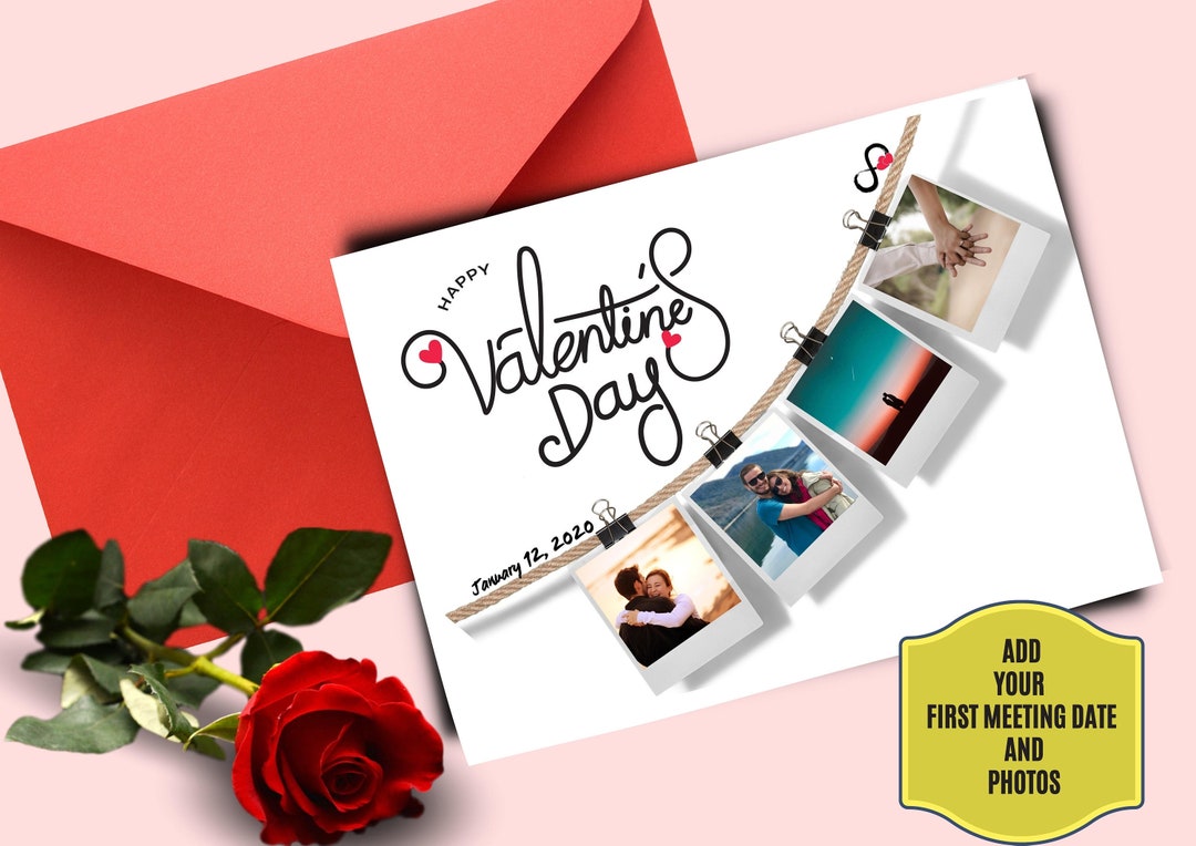 Tarjeta personalizada de San Valentín imprimible, hecha a pedido ...