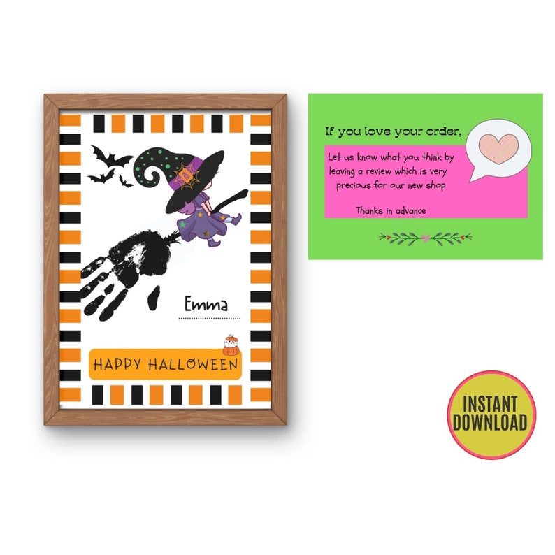 Witch Handprint Keepsake , Handprint Art for Baby , Printable Craft ...