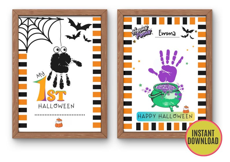 Halloween Handprint Art Bundle, Keepsake Craft (digital Download) - Etsy