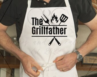 THE GRILLFATHER Apron Funny Grilling Father's Day Gift Dad Chef Grill ...