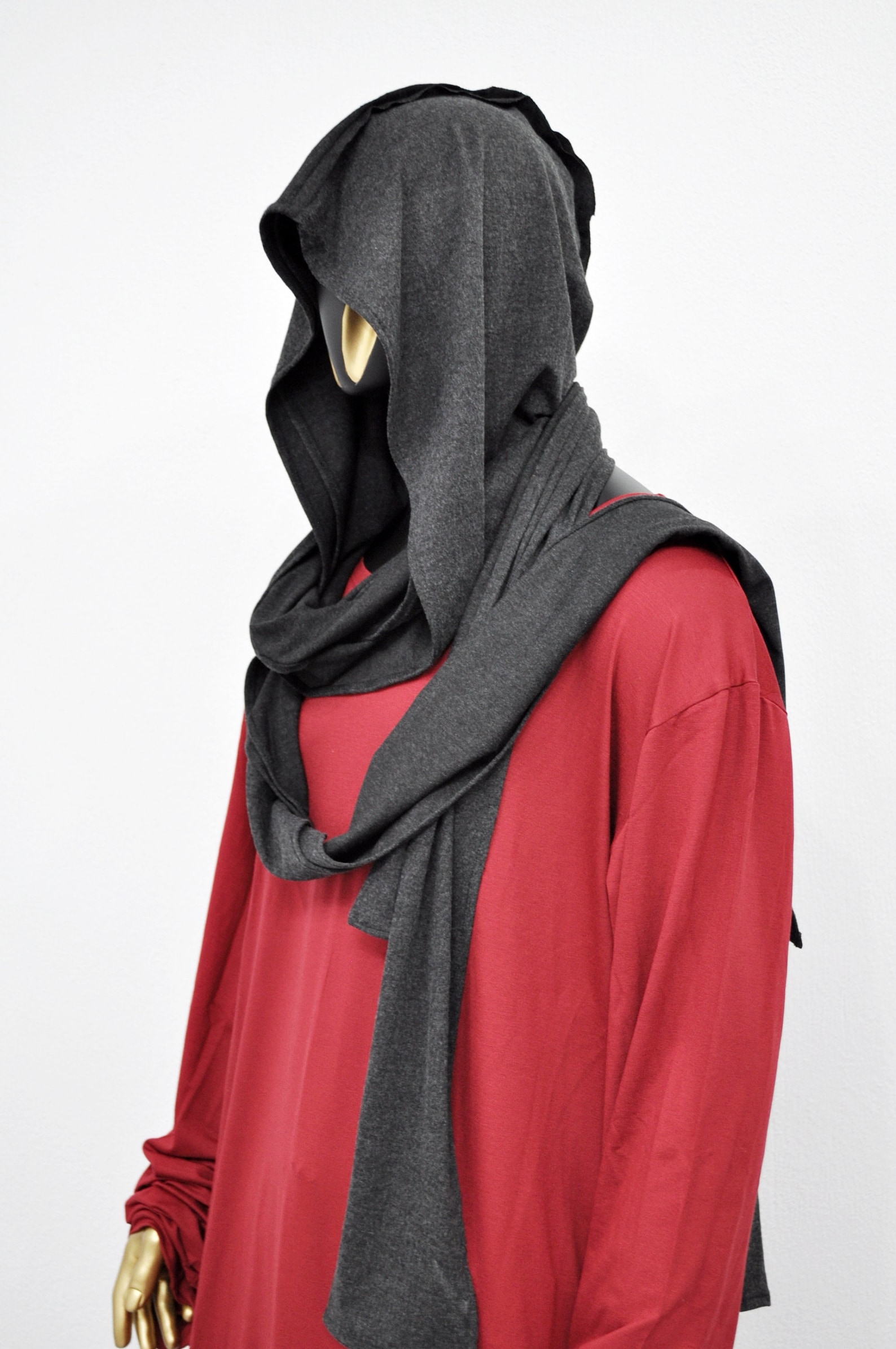 Adult Extra LONG Scarf,gray Cowl Shawl Hooded Mens,wrap Giant Hood ...