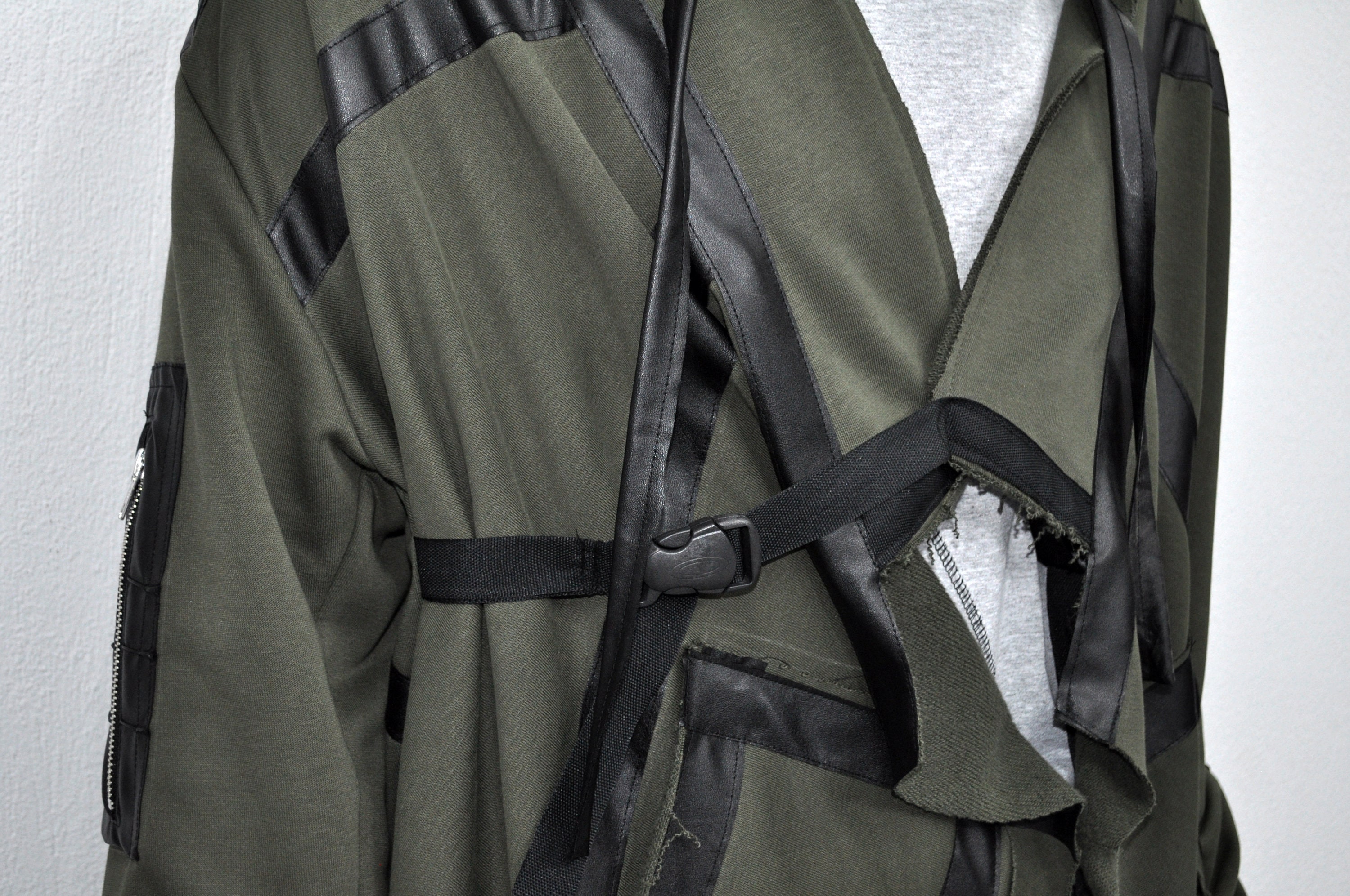 XS-8XL Leather Trim Creed Giant Hood Asymetrical Dust Shawl Cardigan ...
