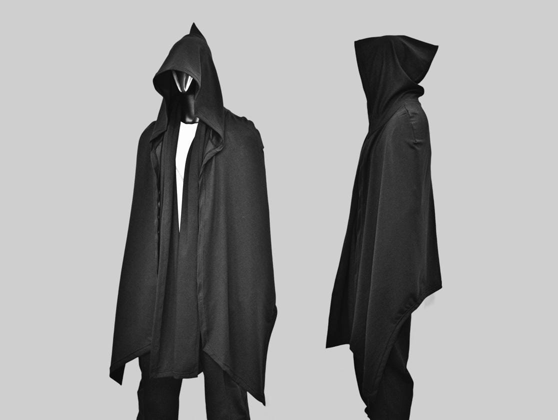 Black Overlong Cosplay Cloak,poncho Cardigan Men Women,shawl,versatile ...