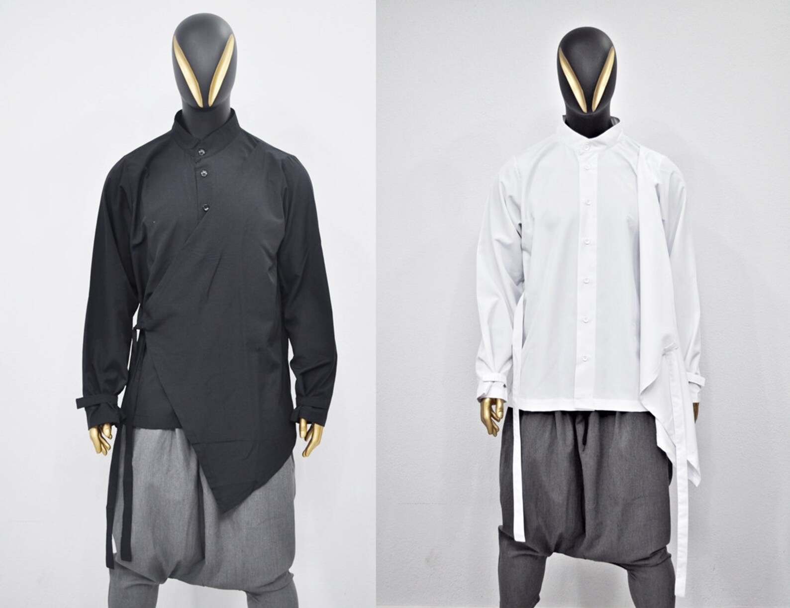 XS 8XL Men's Kimono Shirtstreetwear Harem Wrap - Etsy