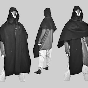 BTS Wool Medieval Robe, Ancient Assassin Ninja Fantasy Long Poncho ...