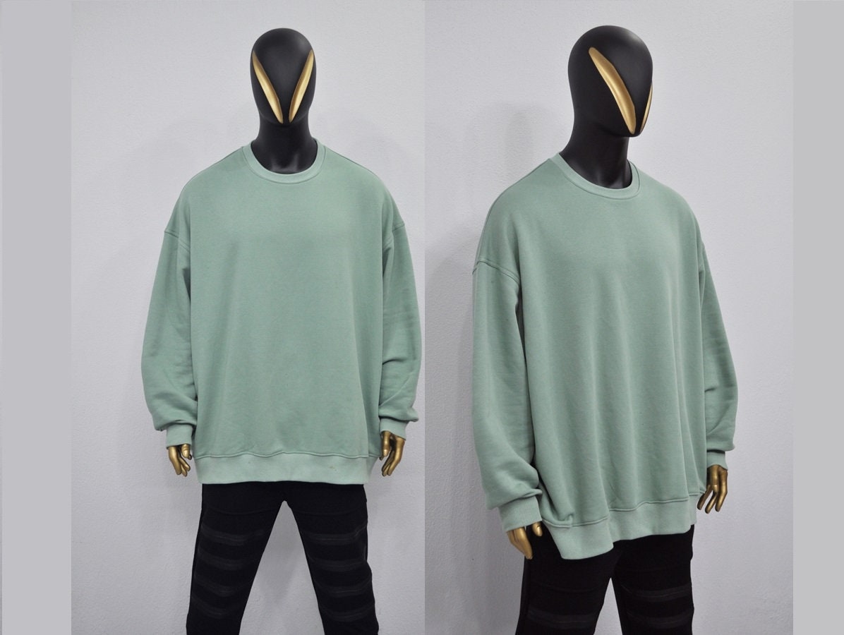 XS-8XL Crew Neck Extra Long Mega Oversize Pullover, Essentials Long Sleeve Sweatshirt Tunic,goth ...