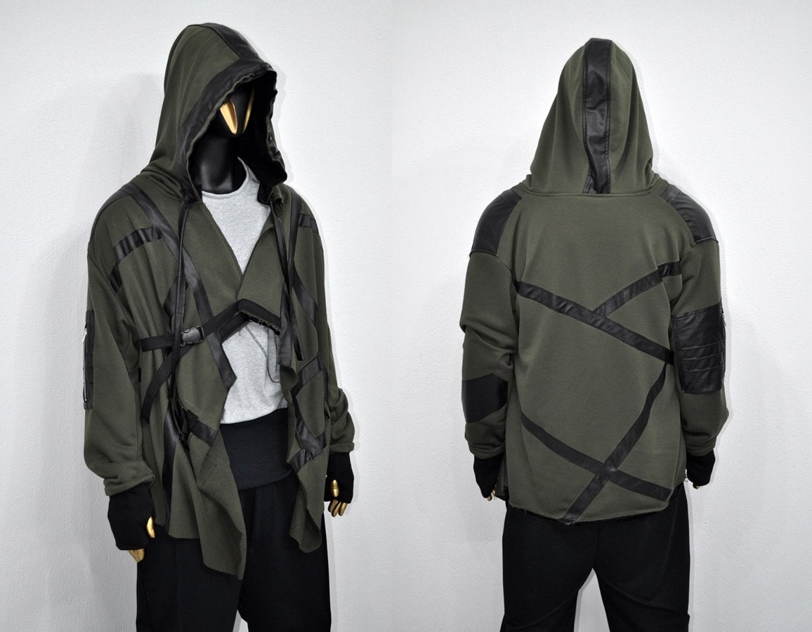 XS-8XL Leather Trim Creed Giant Hood Asymetrical Dust Shawl - Etsy