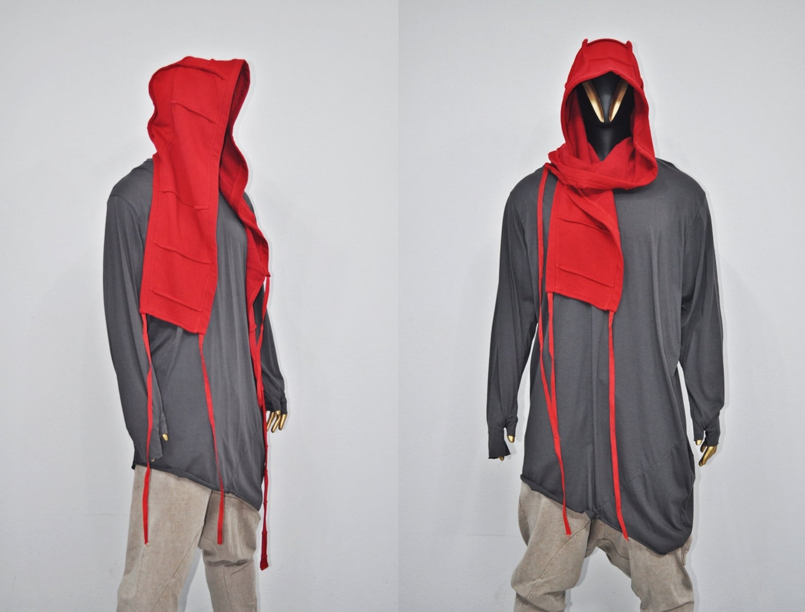 Adult Extra LONG Deconstructed Scarf,cowl Shawl Hooded Wrap Giant Hood ...