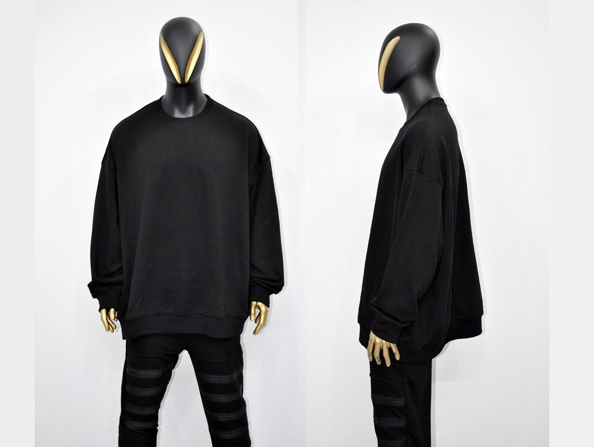 XS-8XL Crew Neck Extra Long Mega Oversize Pullover, Essentials Long Sleeve Sweatshirt Tunic,goth ...