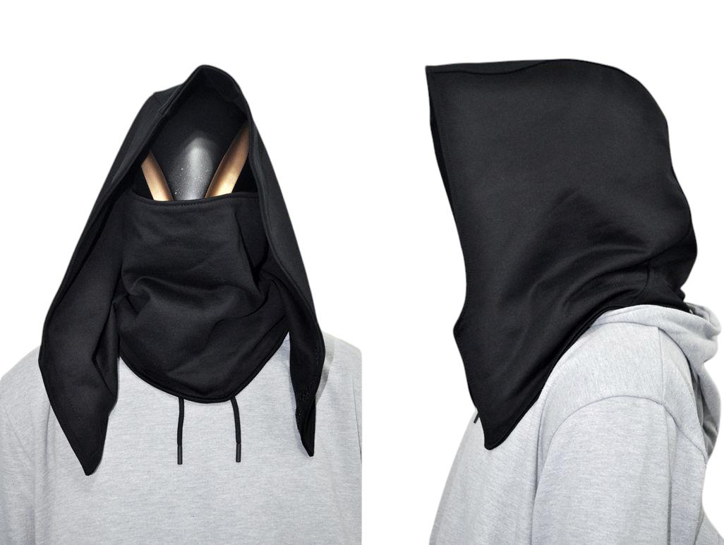 Black Ninja Hood With Face Cover | Cyberpunk Techwear Balaclava ...