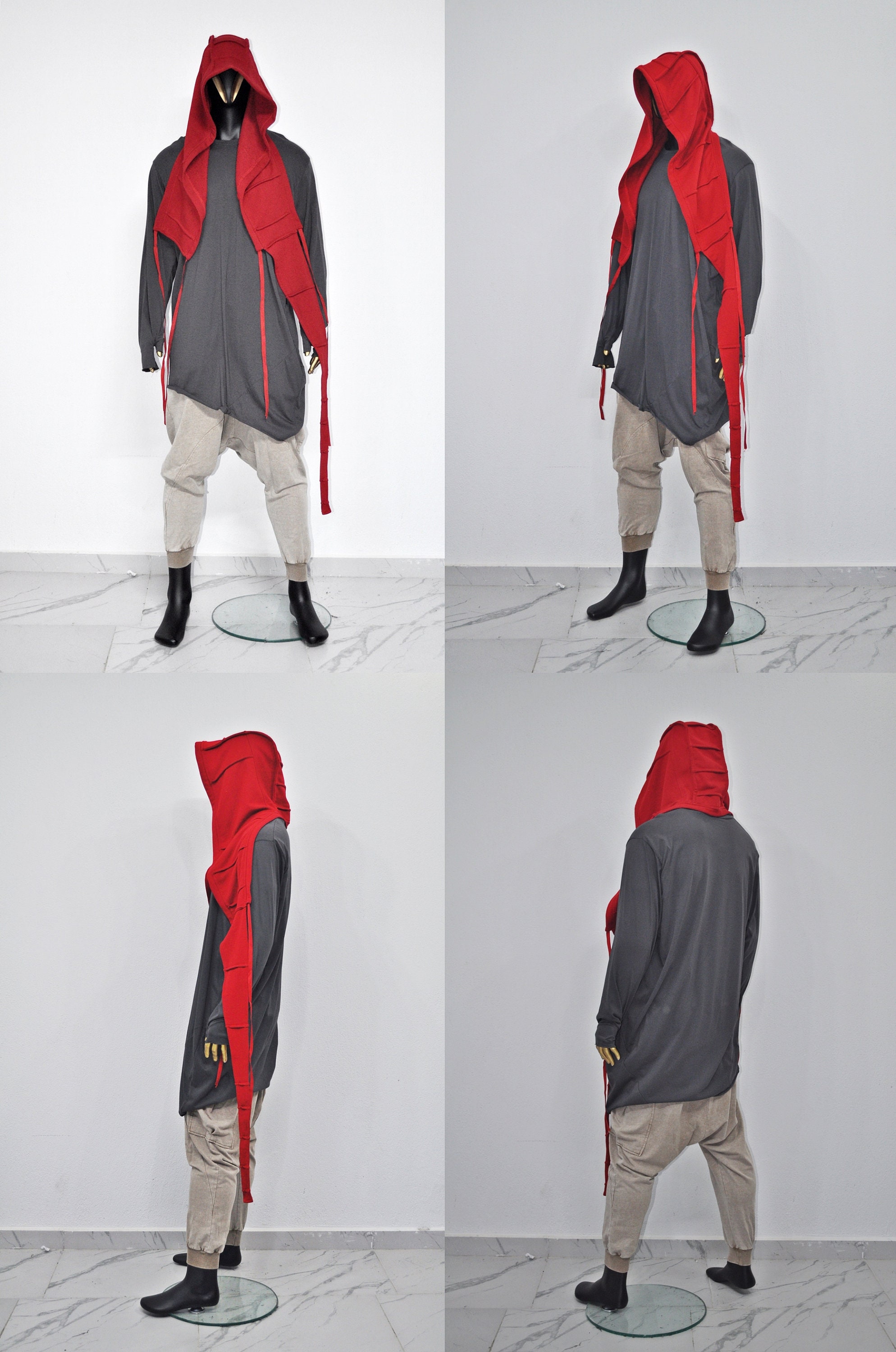 Adult Extra LONG Deconstructed Scarf,cowl Shawl Hooded Wrap Giant Hood ...