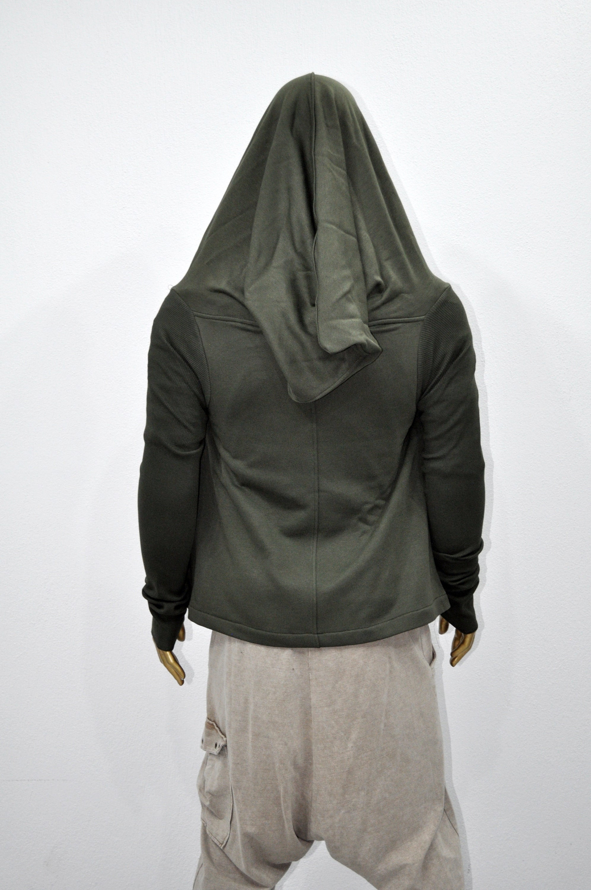 XS-8XL Cyberpunk Asymmetric Big Hooded Tie Dark Ninja Sweatshirt Shawl ...