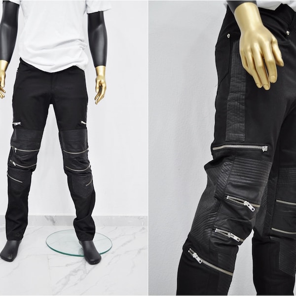 Crotch Zipper Leather Pants - Etsy