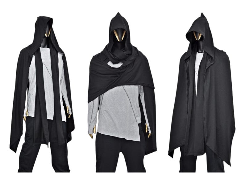Black Overlong Cosplay Cloak,poncho Cardigan Men Women,shawl,versatile ...