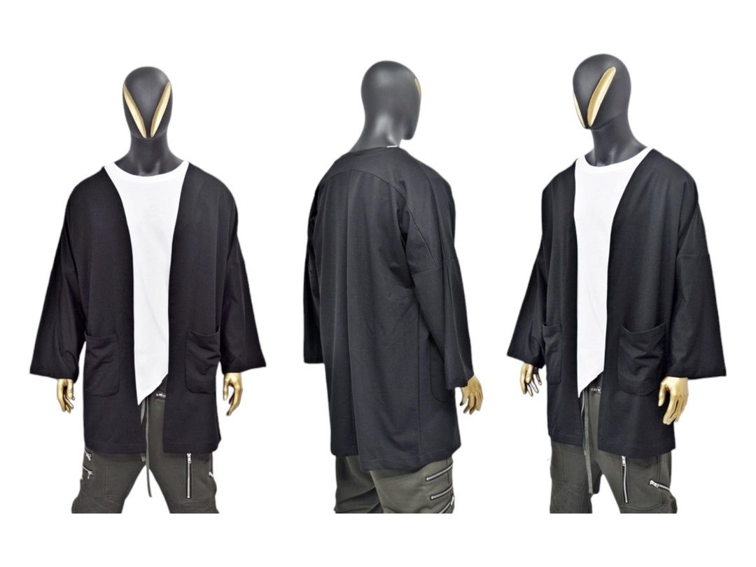 XS - 8XL Men's Japanese Oversized 3/4 Sleeve Samurai Long Cotton Jersey ...
