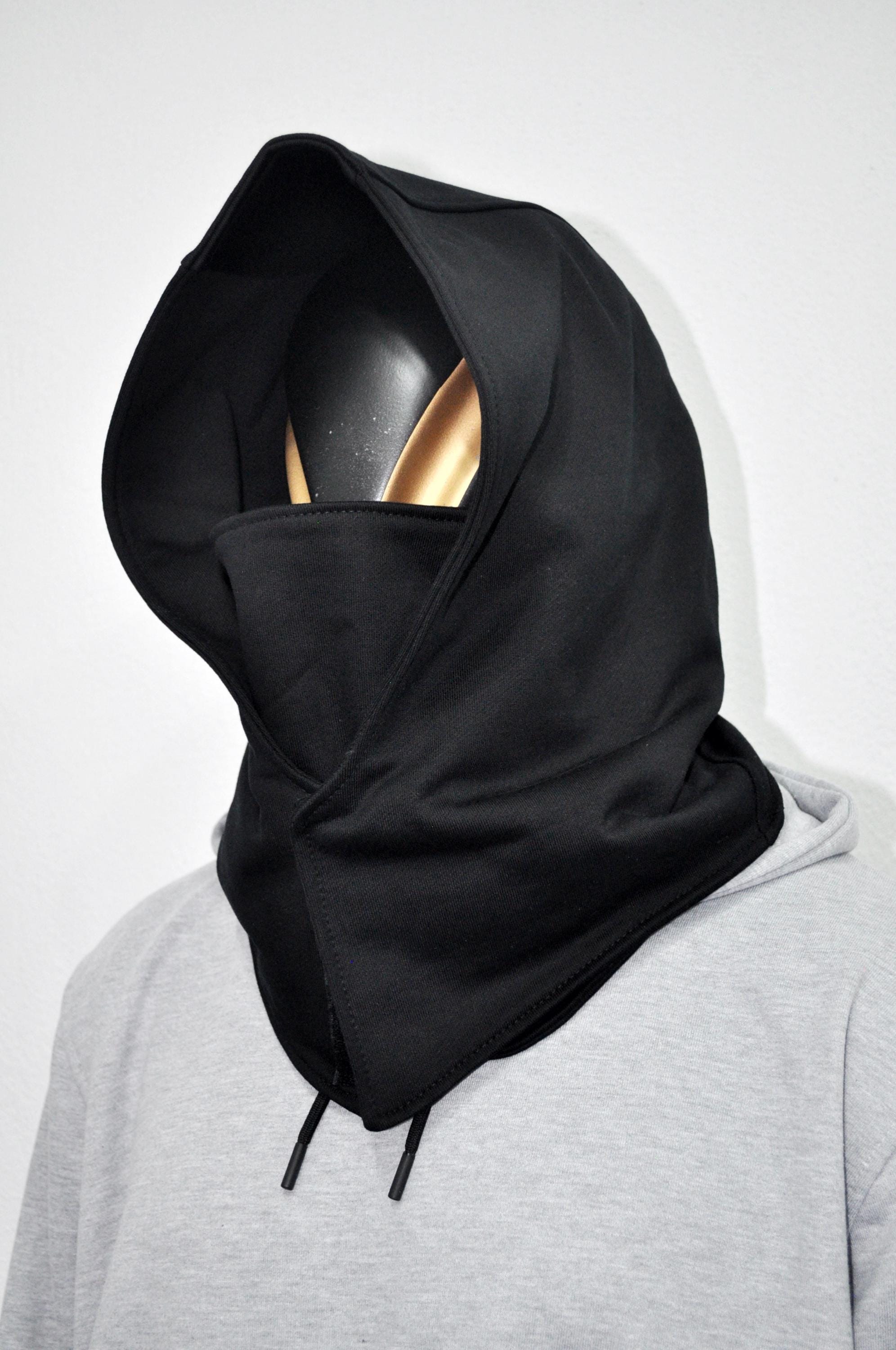 Black Ninja Hood With Face Cover | Cyberpunk Techwear Balaclava ...