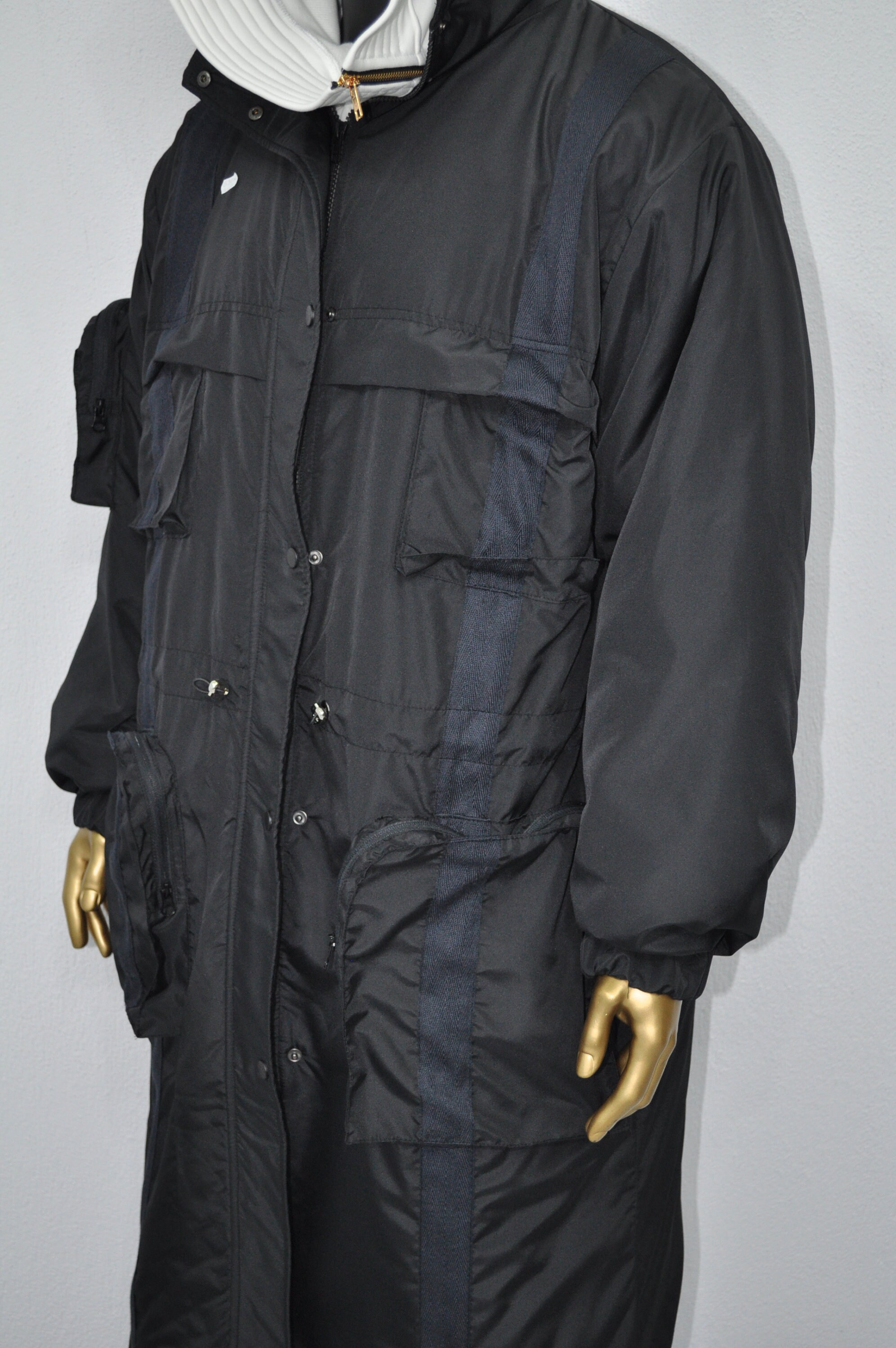 XS-8XL Dark Long Windbreaker Loose Jacket, Over the Knee Hooded Big ...