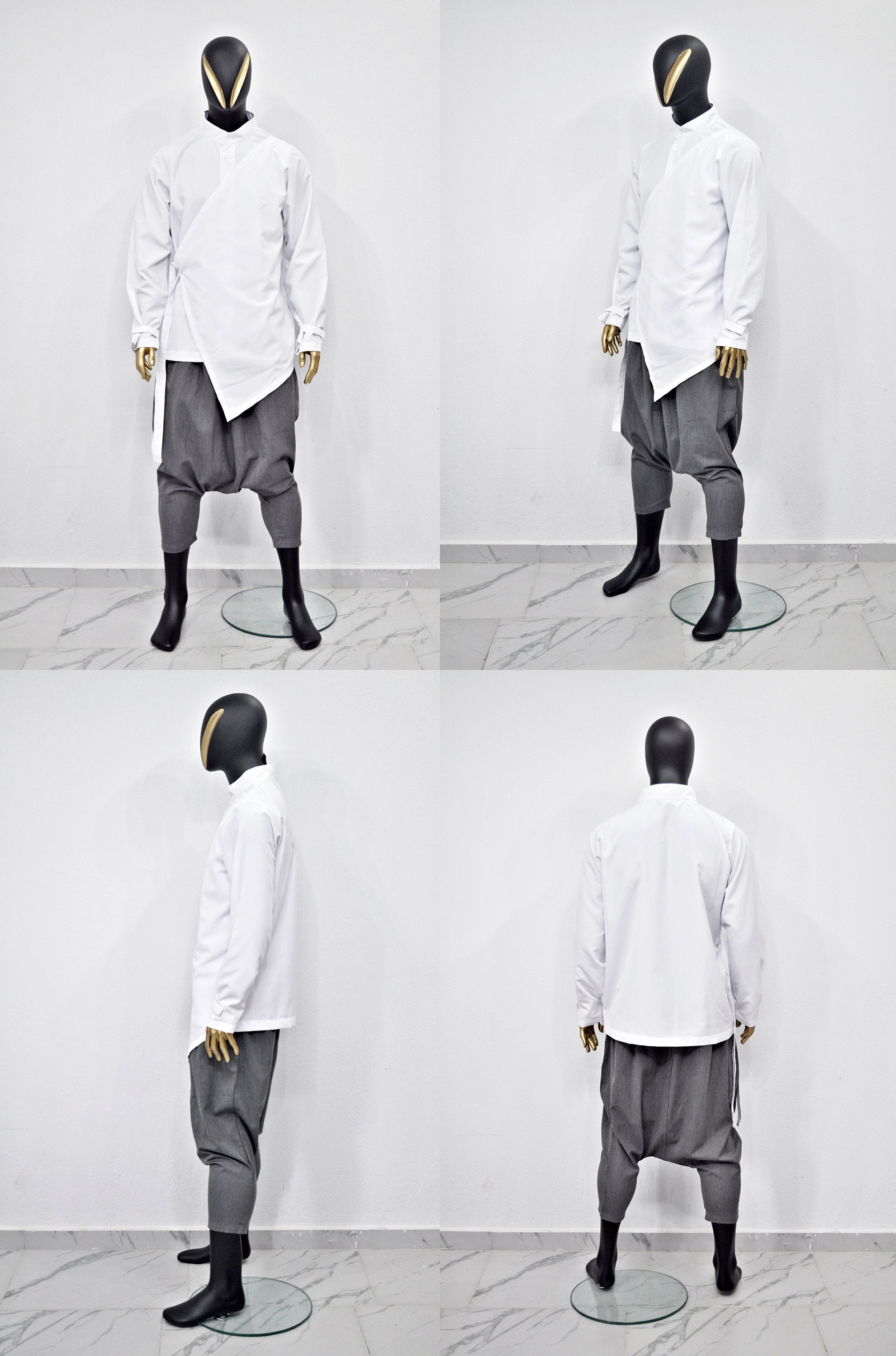 XS 8XL Men's Kimono Shirtstreetwear Harem Wrap - Etsy