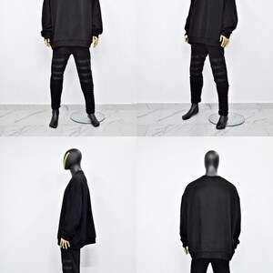 XS-8XL Crew Neck Extra Long Mega Oversize Pullover, Essentials Long Sleeve Sweatshirt Tunic,goth ...