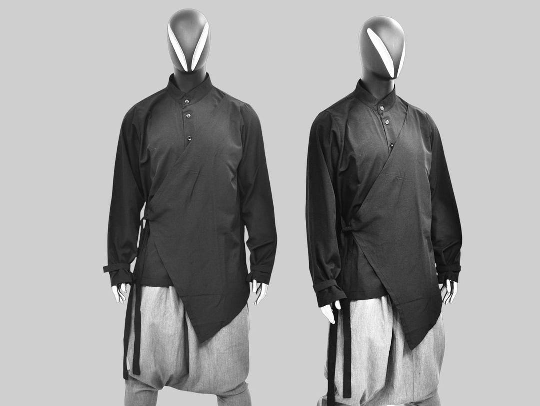 XS - 8XL Men's Kimono Shirt,streetwear Harem Wrap Top,asymmetrical ...