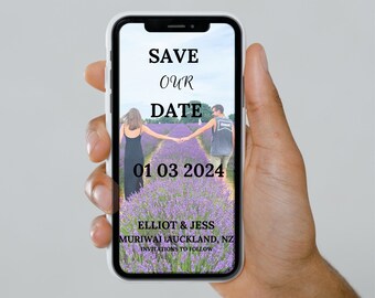 Minimal Save the Date E-invite Template, Digital Invite, Electronic Save the Date, Instant ...