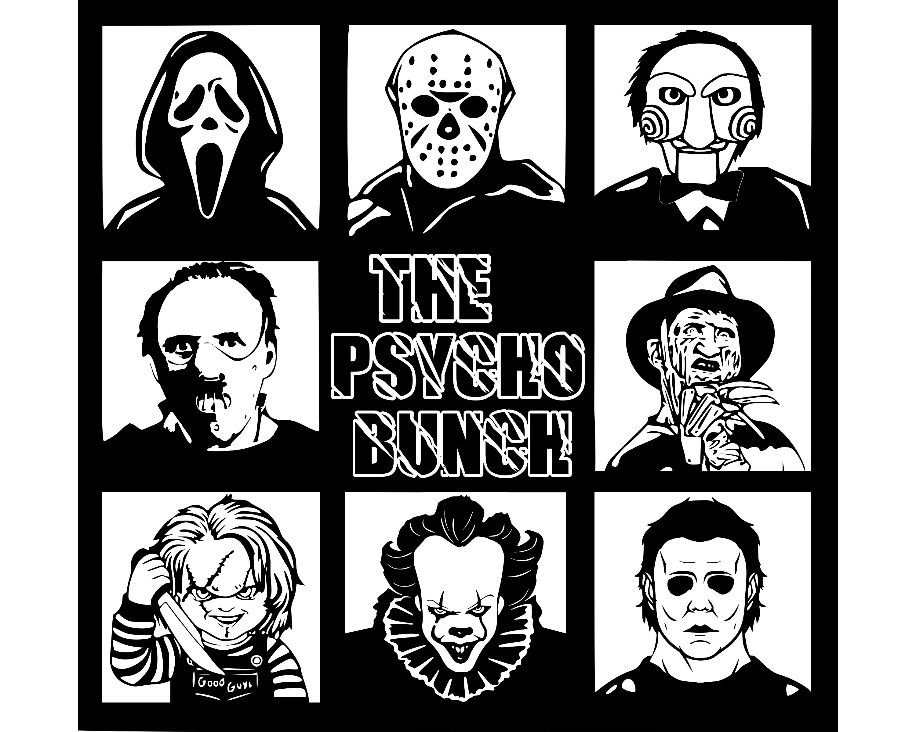 The Psycho Bunch SVG Cut Files Cricut - Etsy Australia