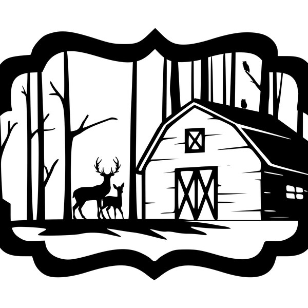 Hunting Cabin Dxf - Etsy