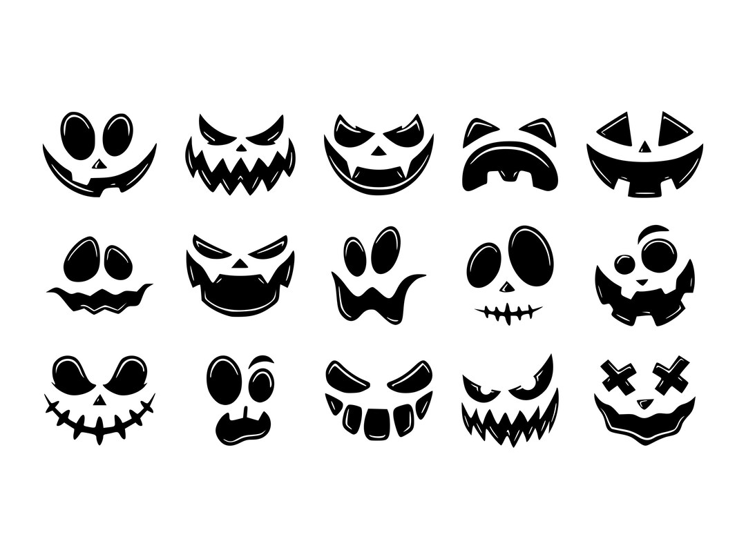 Pumpkin Face SVG Bundle, Pumpkin Face PNG Bundle, Pumpkin Face Clipart ...