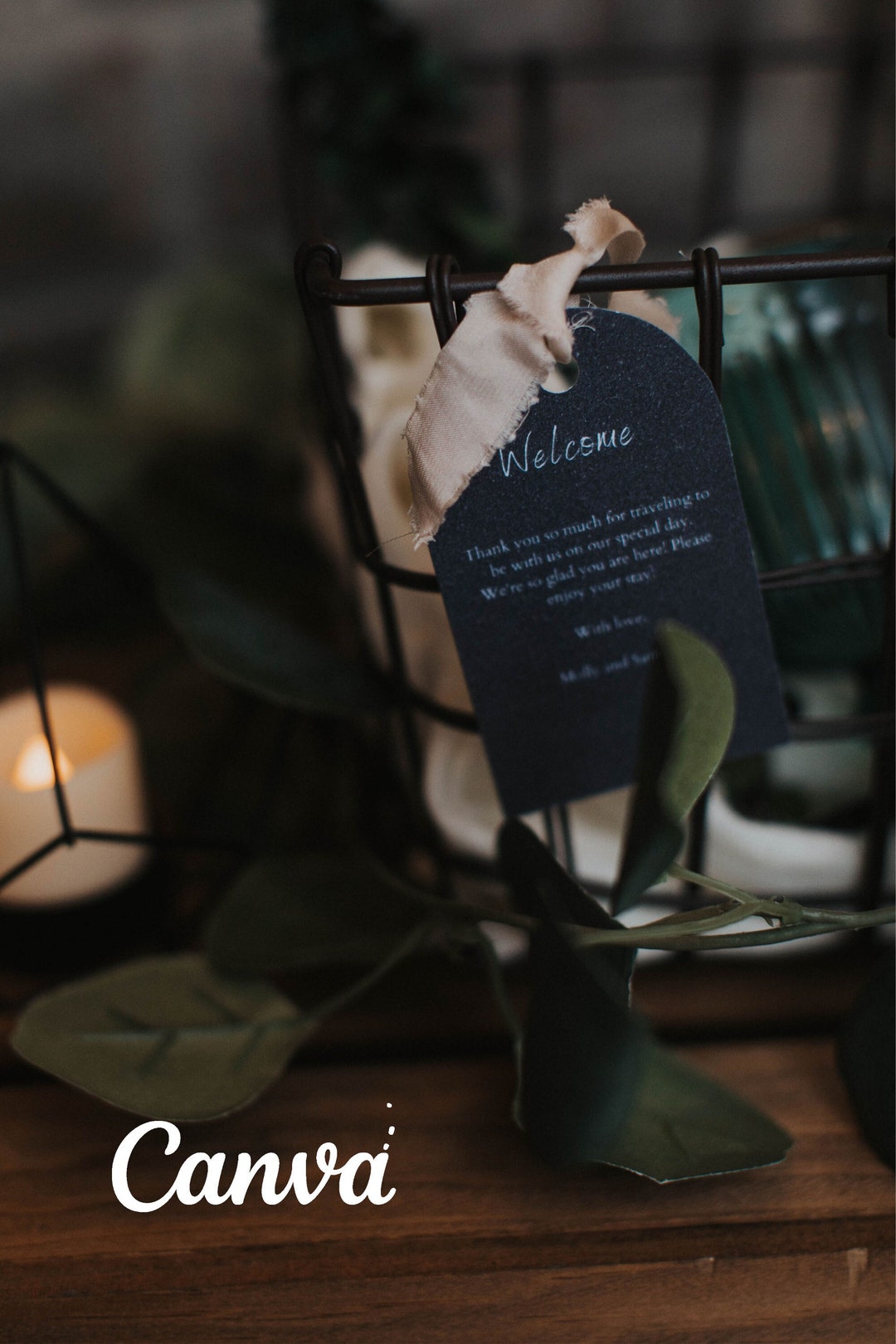 Wedding Welcome Tag Template Canva, Wedding Welcome Favor Tag ...