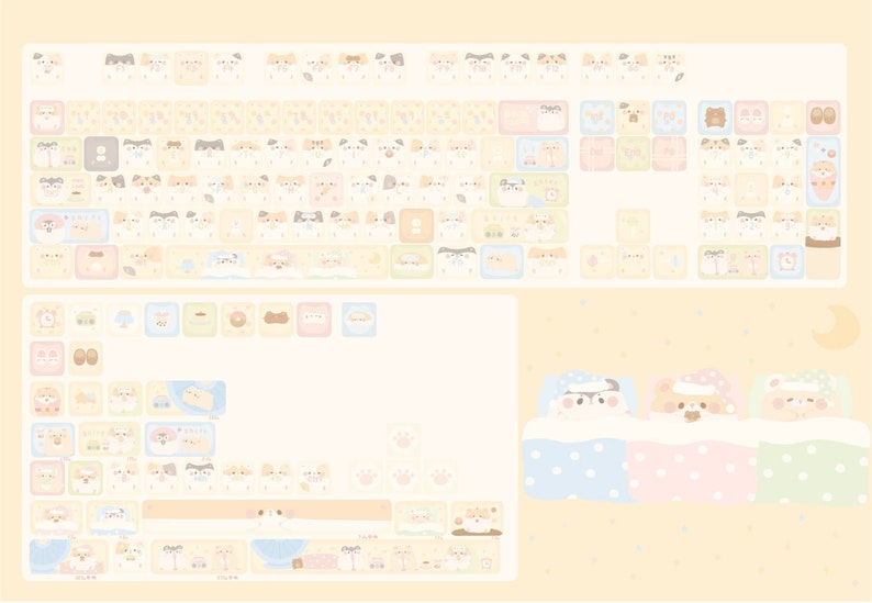 Pastel Pale Blue Yellow Beige Kawaii Hamster MAO Profile Customized ...