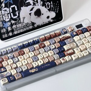 Coffee Doggy Puppy Keycaps Cute Keycaps Customized Keyboard Mechanical ...