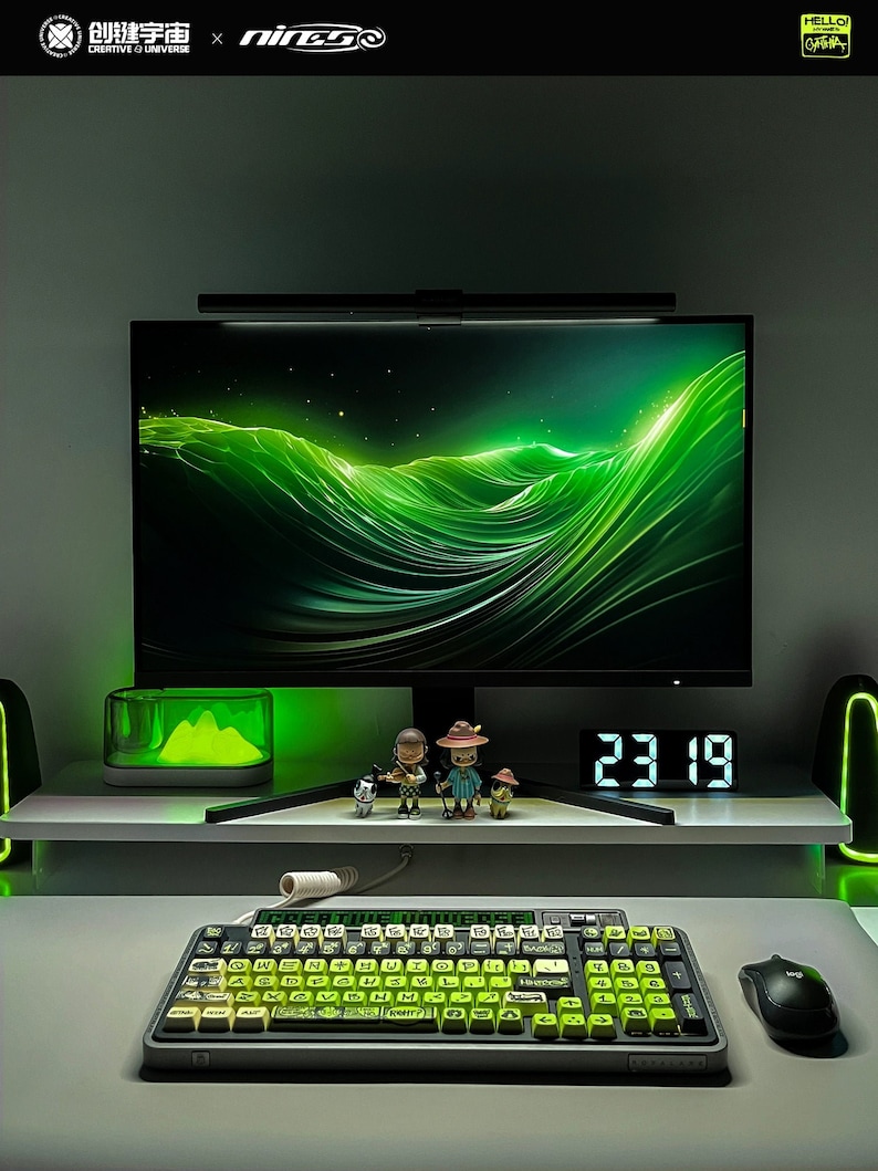 Bright Fluorescent Green NINEGO Street Artists Designer PBT MDA Profile ...