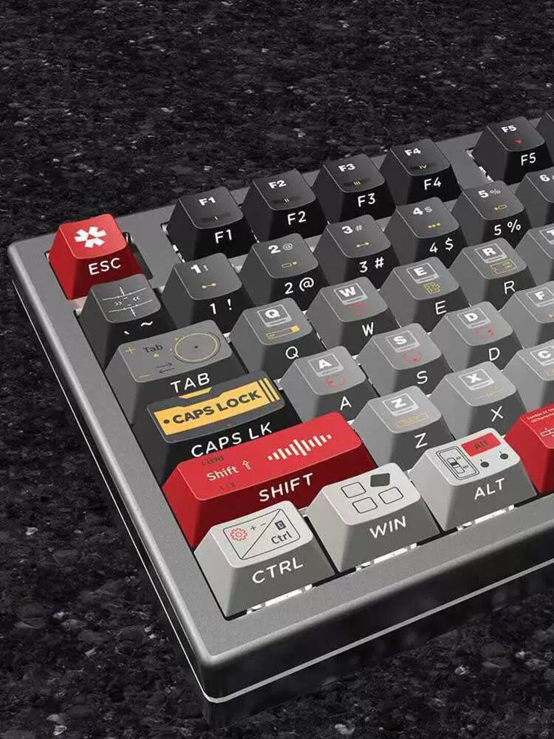 Time Side Engraved Keycaps Translucent 132 Keys Customized Mechanical ...