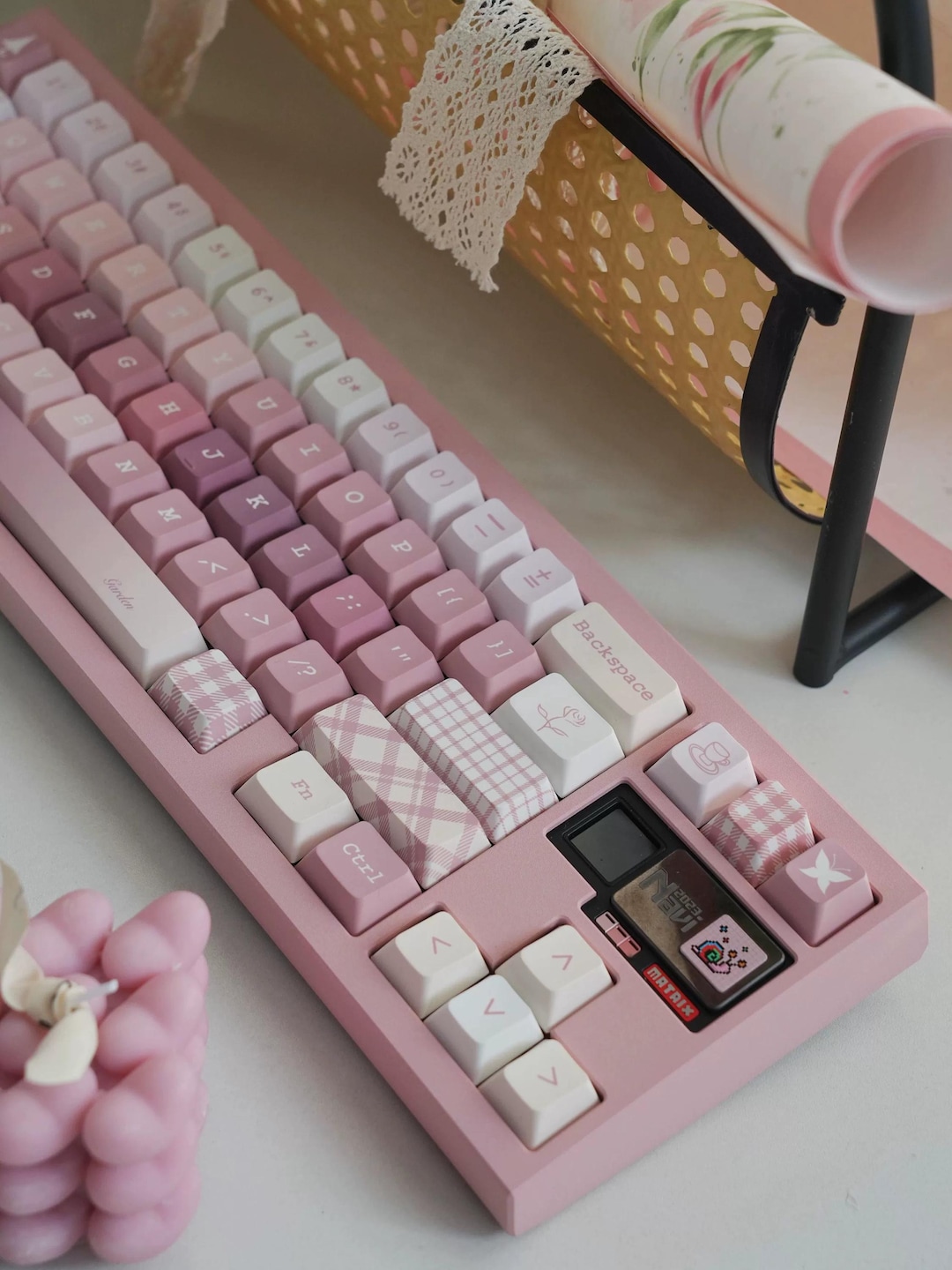 014 Lovely Pastel Pink Dusty Rose Bean Paste Cherry Profile Keycap - Etsy