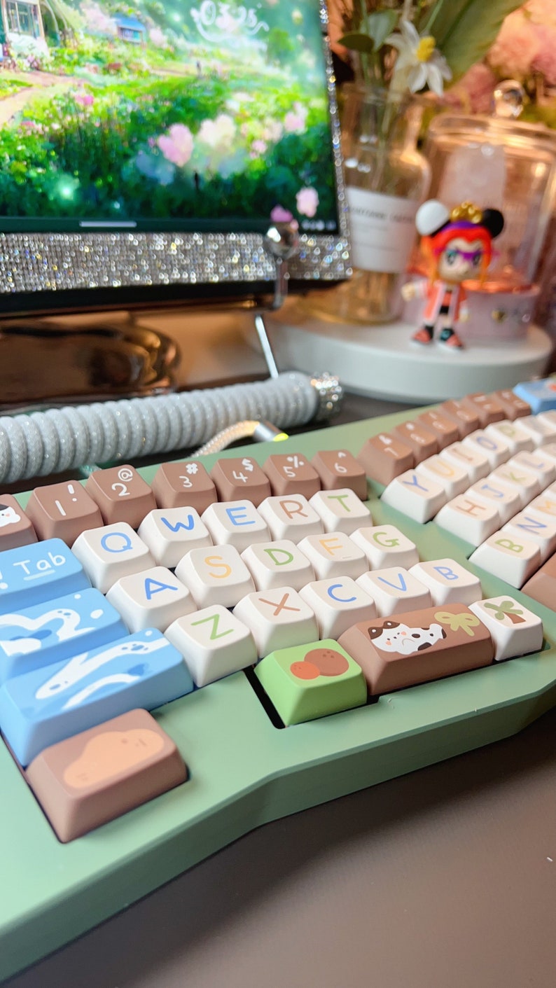 Prebuild Pastel Green Ergonomic Aluminum Customized Mechanical Keyboard ...