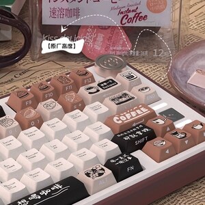 Coffee-themed Side-engraved Translucent Keycaps - Etsy