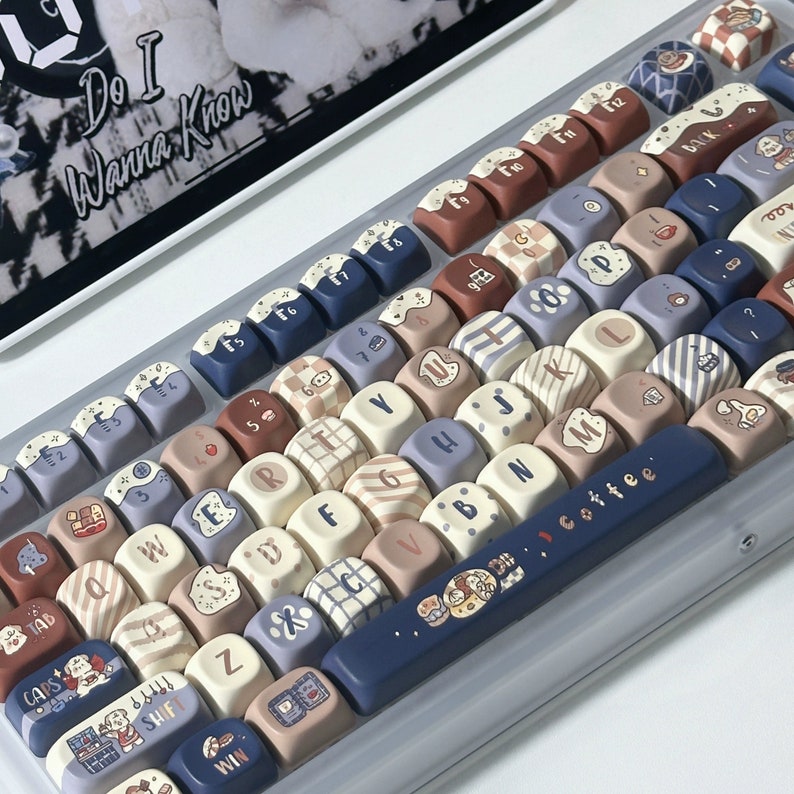 Coffee Doggy Puppy Keycaps Cute Keycaps Customized Keyboard Mechanical ...