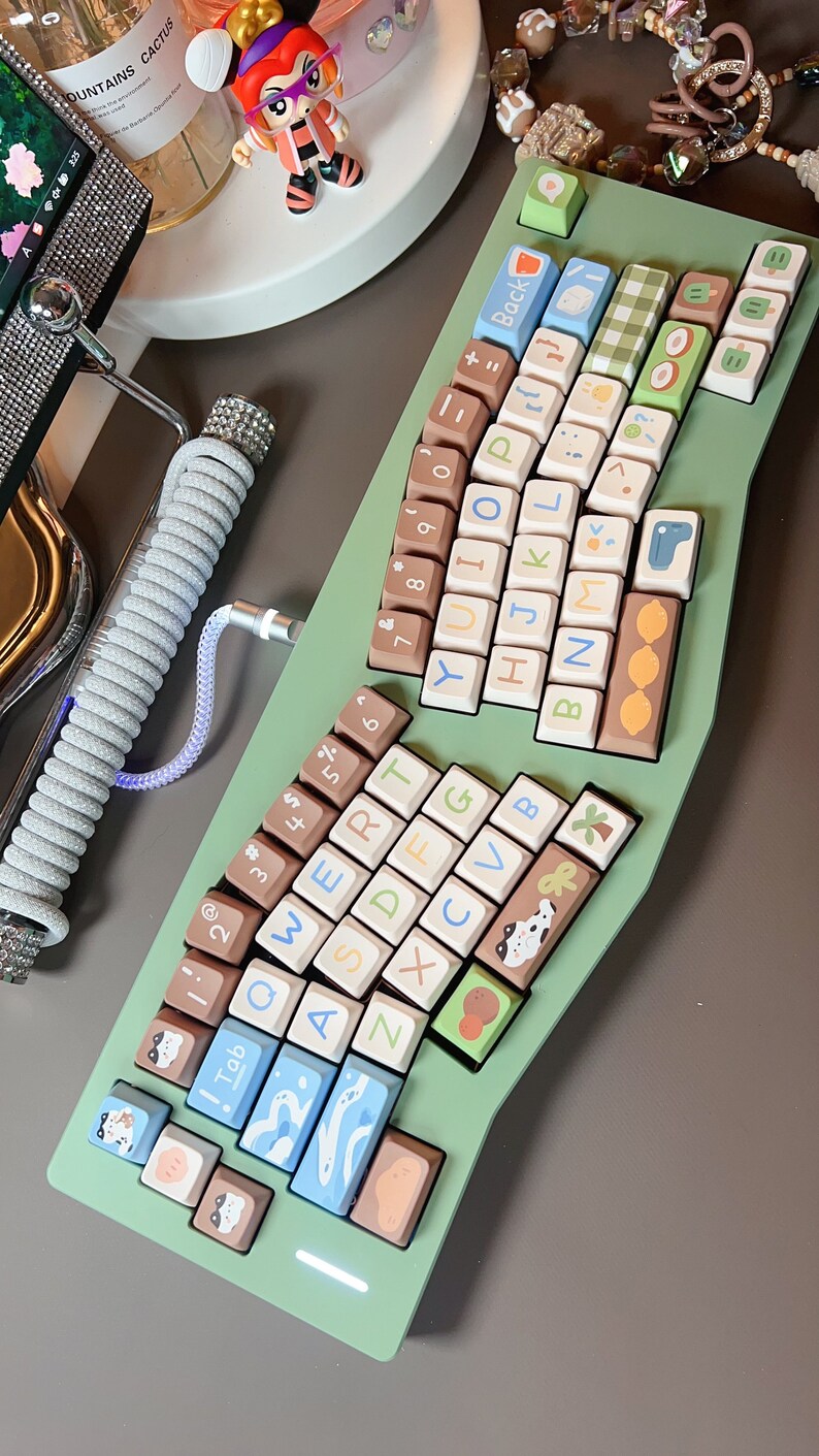 Prebuild Pastel Green Ergonomic Aluminum Customized Mechanical Keyboard ...