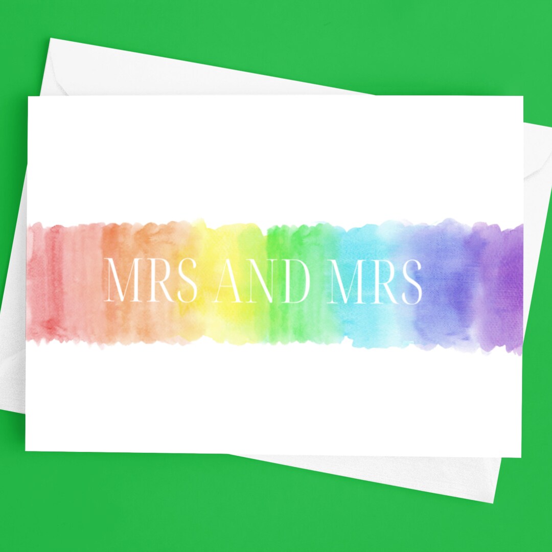 Mrs and Mrs Wedding Card, LGBTQ Wedding Card, Queer Wedding Card - Etsy