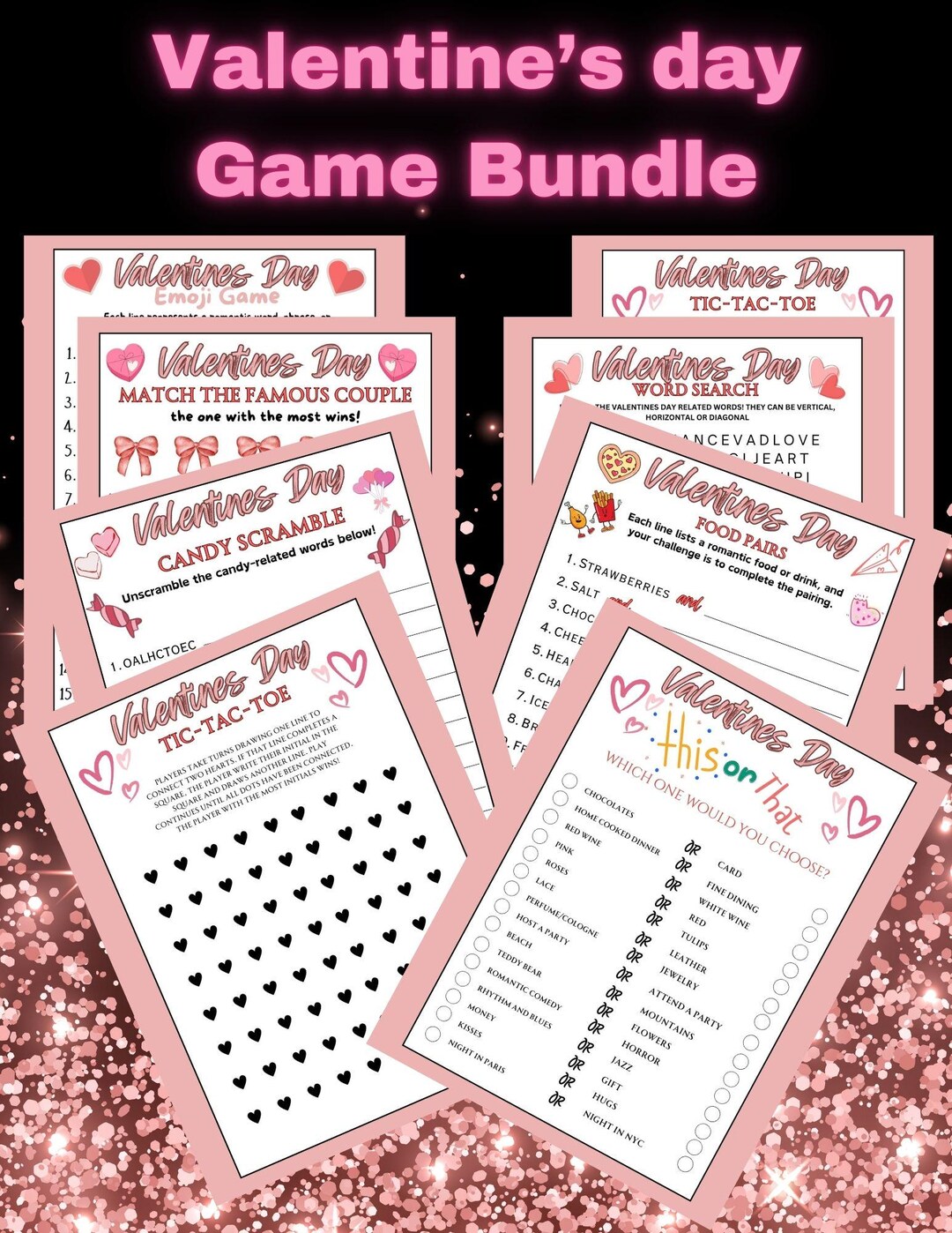 Valentines Day Printable Games | Valentines Games Bundle | Valentines ...