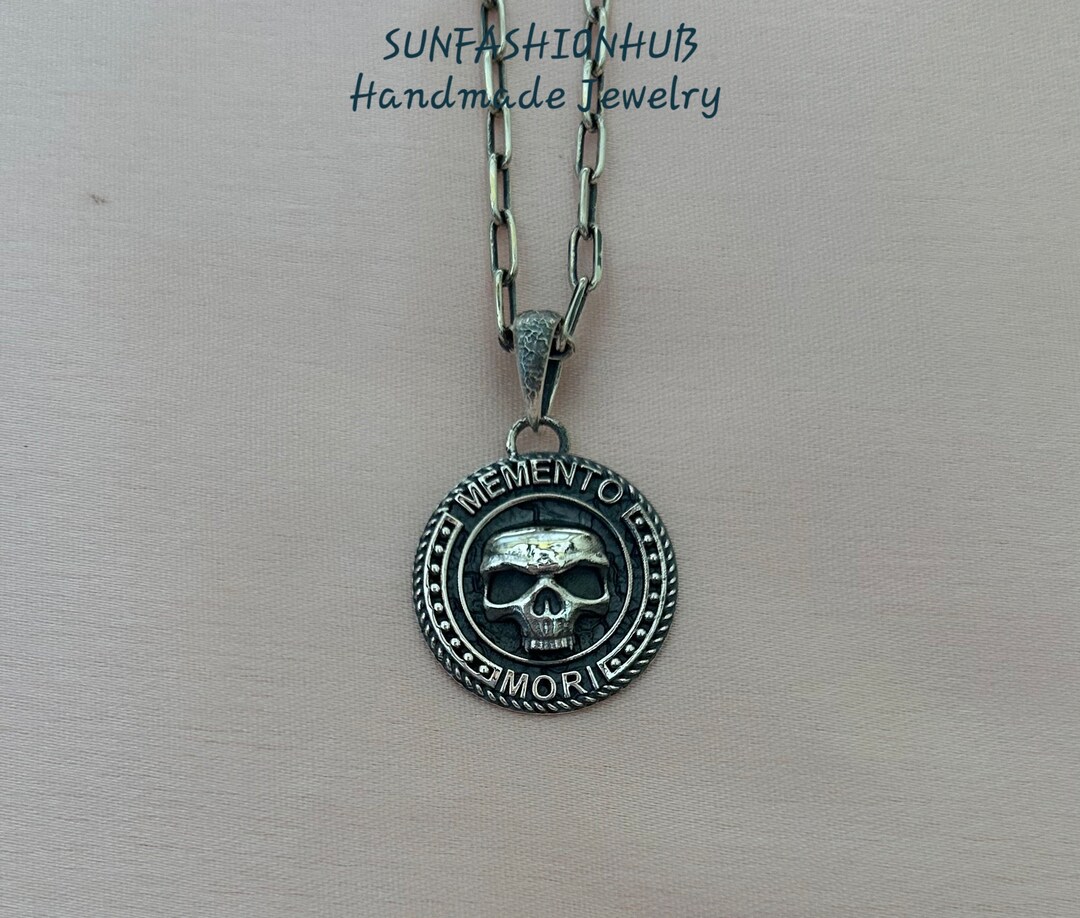 Handmade Memento Mori Skull Pendant: Sterling Silver Zodiac Jewelry - Etsy