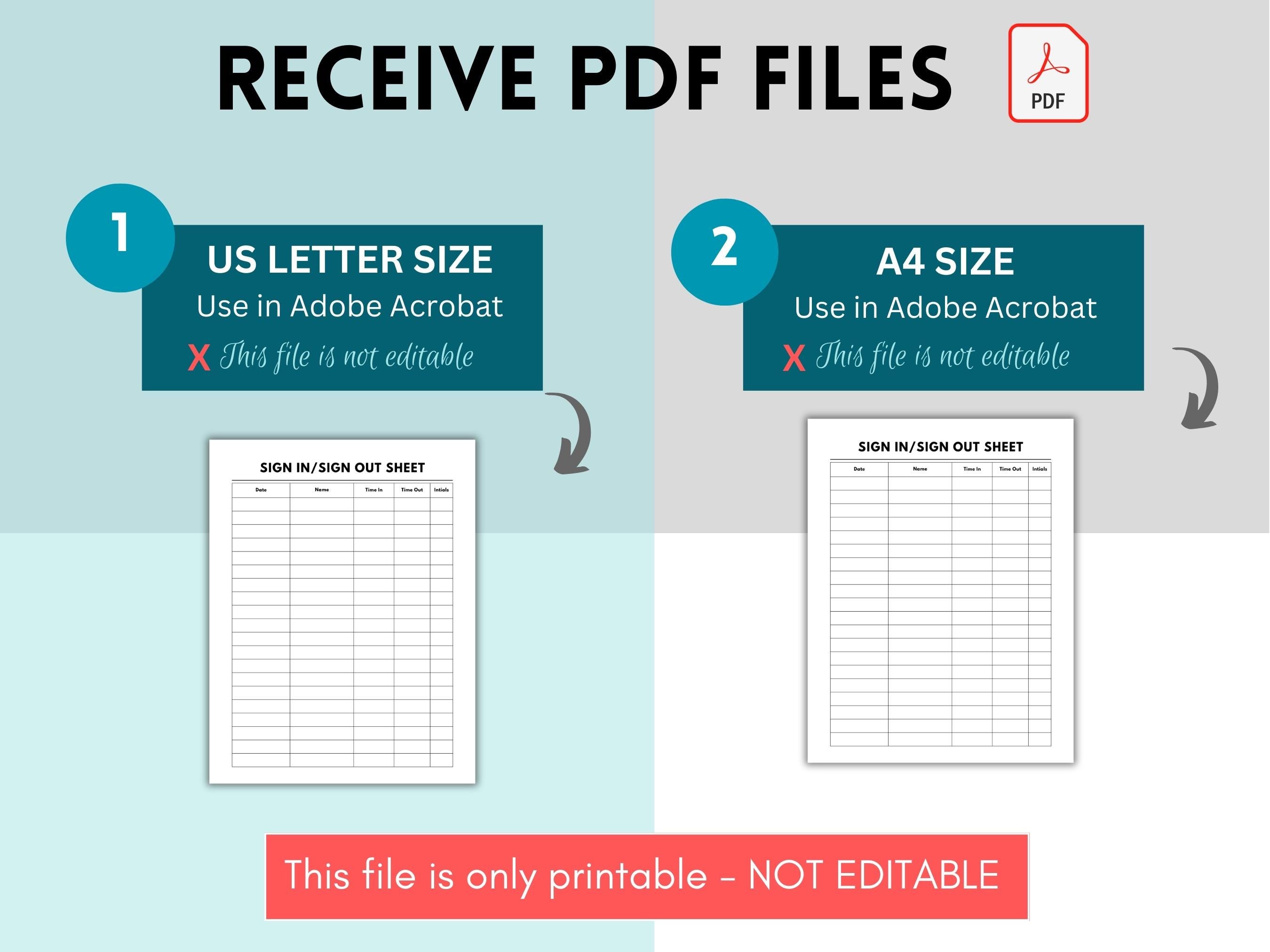 Sign in and Sign Out Sheet, Time in and Time Out Sheet Template ...
