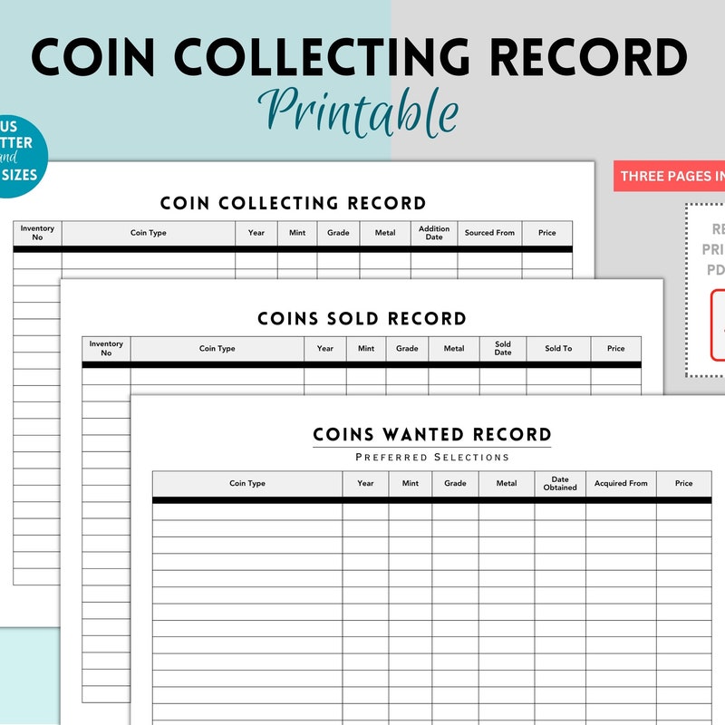 Coin Inventory Log Book - Etsy
