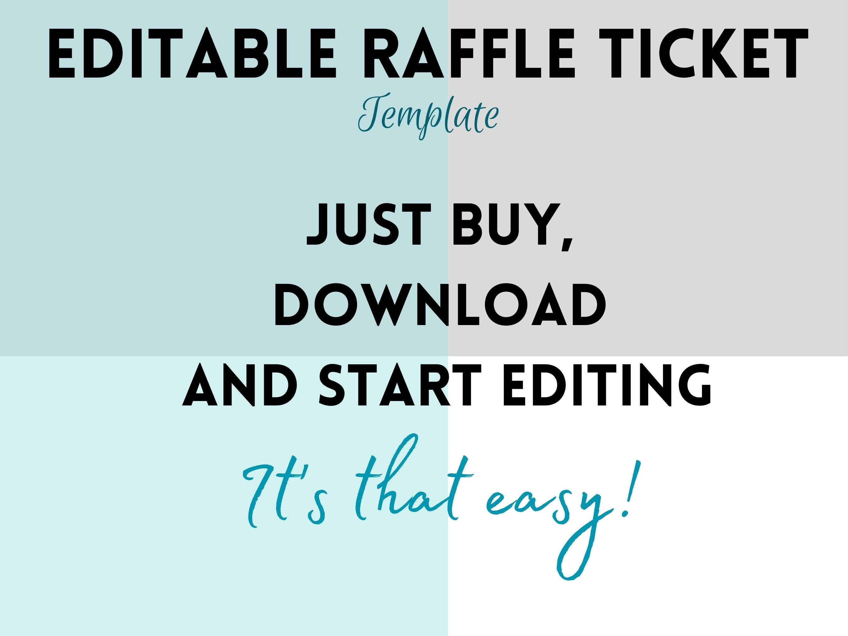 Printable Editable Raffle Ticket, Enter to Win Printable Ticket, Word ...