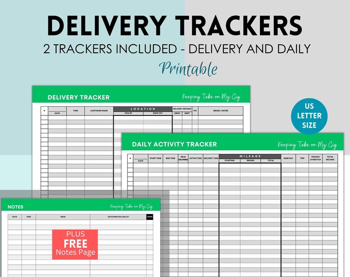 Door Dash Mileage Tracker Printable, Log Book Planner Taxes, Gig App ...