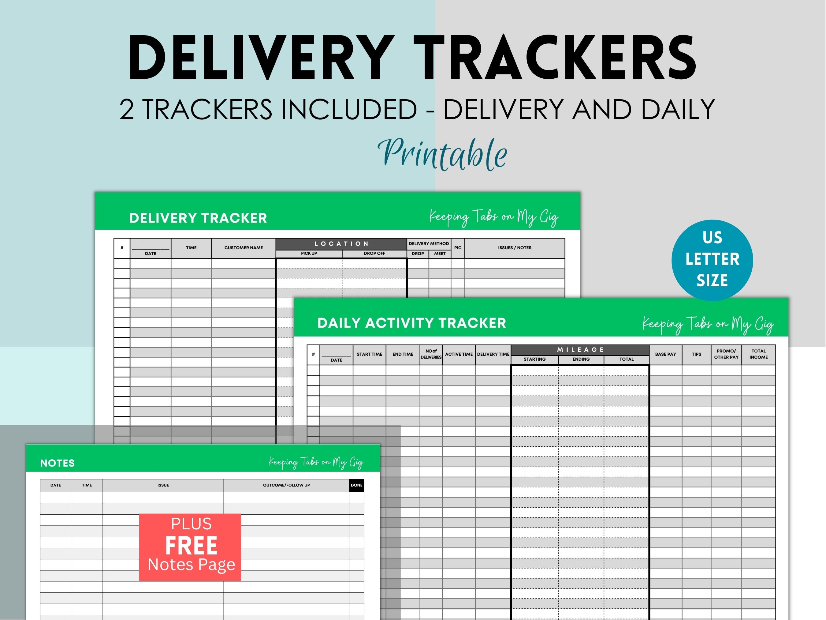 Food Delivery Tracker, Mileage Tracker, Door Dash, Log Book Planner ...