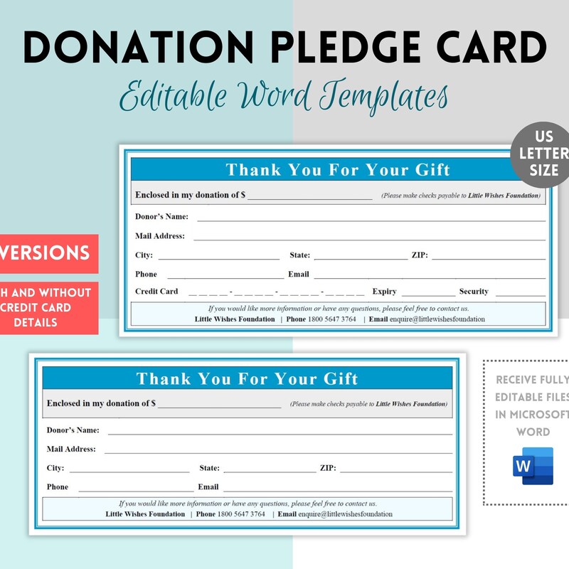 Donation Card - Etsy