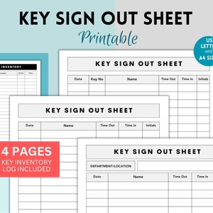 Key Sign Out Sheet, Key Signature List, Contact List, Sign in Out Form ...